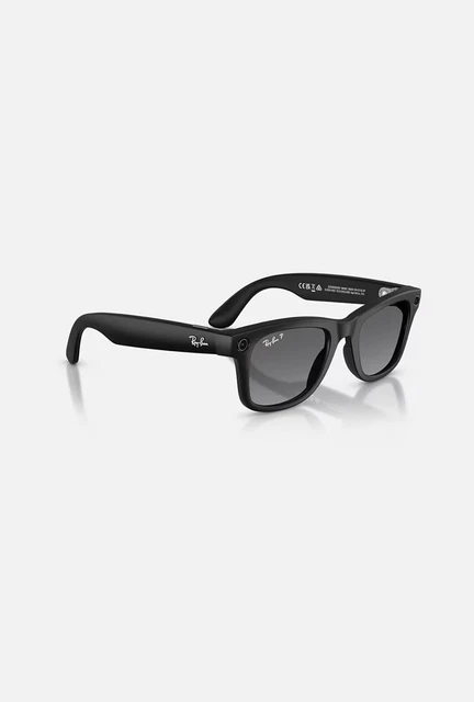 RAY-BAN META WAYFARER (Gen 2) Matte Black – Polarized Gradient Graphite ...