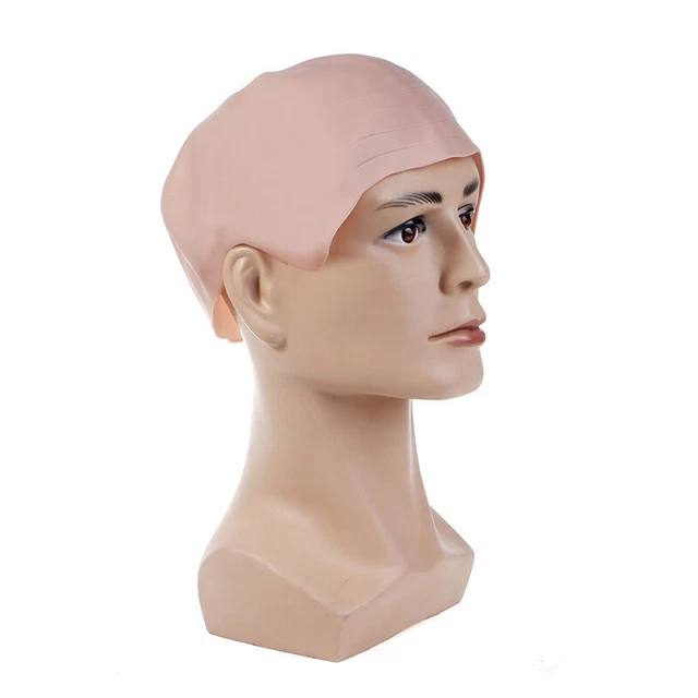 BALD CAP HEAD Fancy Fake Skinhead Baldy Old Man Wig Halloween Costume ...