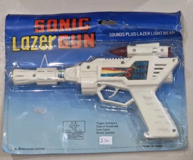 RARE RETRO SONIC Lazer Gun Pistol Light Beam And Sounds Blaydon Toy ...