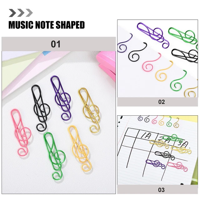 85 PCS DOCUMENT Clips Musical Note Shape Paper Unique for Office $23.93 ...