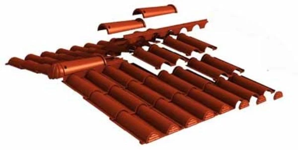 MEDITERRANE KUNSTSTOFF DACHZIEGEL Dachpfannen Rundfirst Komplettpaket ...