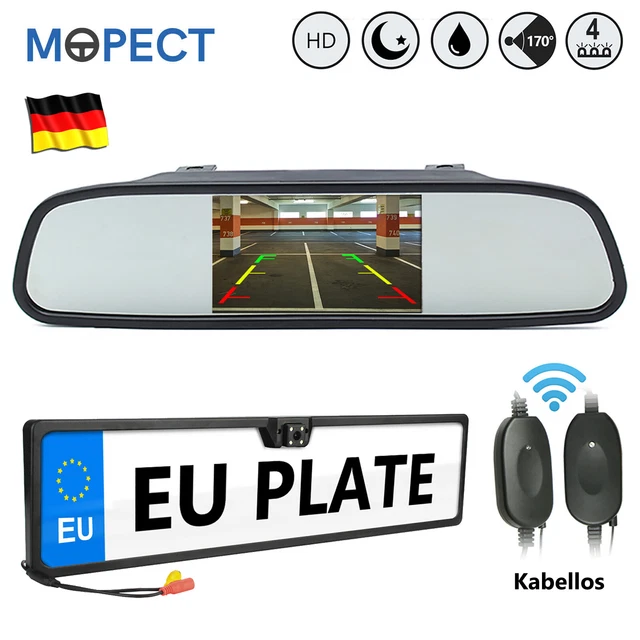 MOPECT FUNK KABELLOS Kennzeichen Rückfahrkamera HD Mit 4,3 ...
