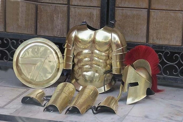 ROMAN KING LEONIDAS 300 Spartan Set Medieval Muscle Cuirass w/Spartan ...