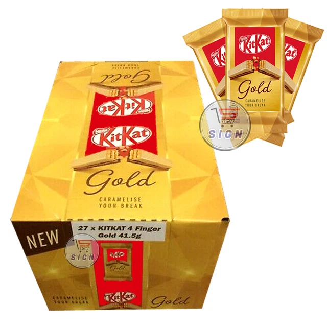 NESTLE KIT KAT GOLD CARAMEL 4 FINGER NEW BARS 41.5g - FULL BOX EUR 14 ...