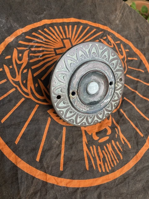 ONE RECLAIMED ANTIQUE Bronze Gothic Victorian Door Bell Push Antique ...