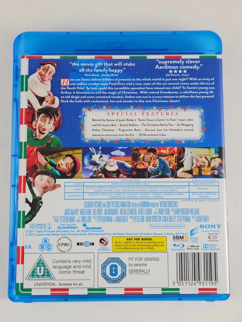 ARTHUR CHRISTMAS BLU-RAY Region ABC - VGC - Mint Disc £5.93 - PicClick UK