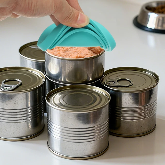 CAT FOOD CAN Covers Lids One Fit 3 Standard Sizes Lavender/Pink 2Pcs ...