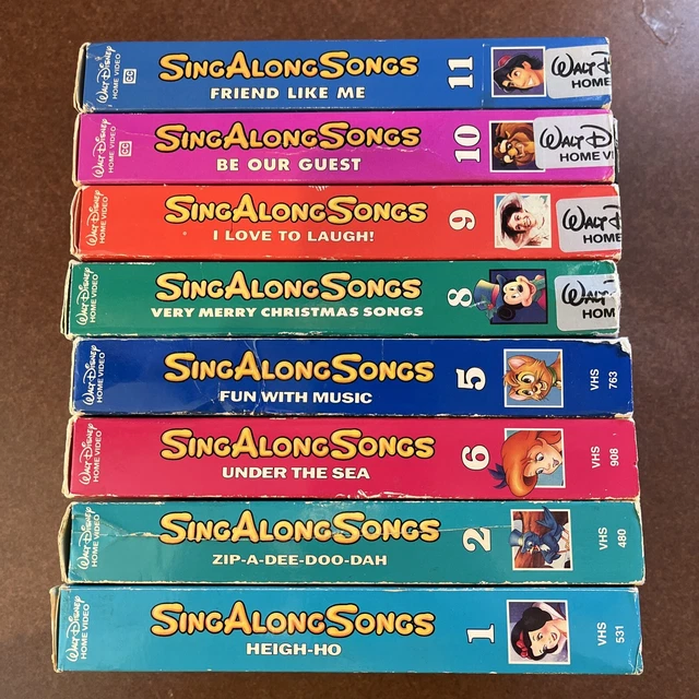 LOT DE 8 Vhs Walt Disney Sing Along Songs Vol 1,2,5,6,8,9,10,11. EUR 29 ...