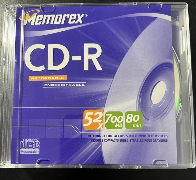 (LOT OF 7) Discs - Memorex CD-R Recordable Discs - 52x - 700 MB - 80 ...