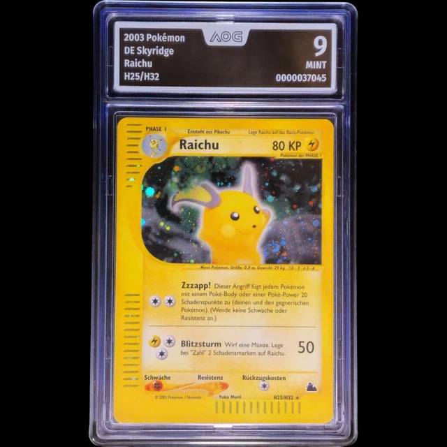 AOG 9 RAICHU H25/H32 Skyridge Normal Holo Deutsch Pokemon Karten EUR ...