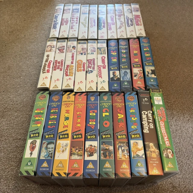CARRY ON VHS Video Bundle Collection, PAL, 30 VHS Tapes, Great ...