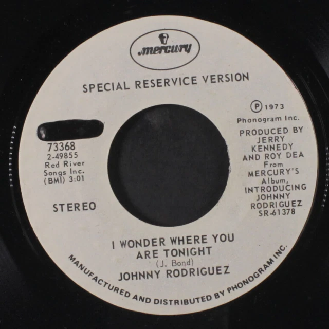 JOHNNY RODRIGUEZ : i wonder where you are tonight MERCURY 7" Single EUR ...