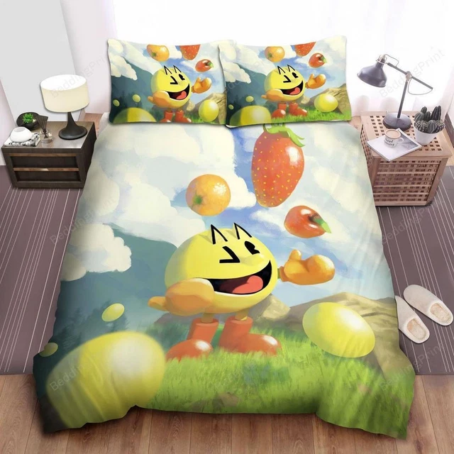 PAC-MAN AND FRUITS In Digital Art Painting Quilt Duvet Cover Set ...