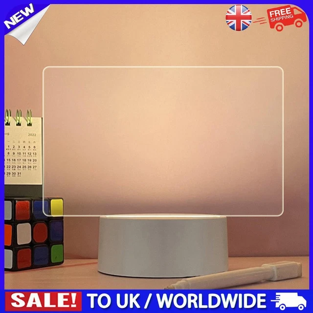 NEW LED BEDROOM Lamp Rewritable Acrylic DIY Table Bedside Light for ...