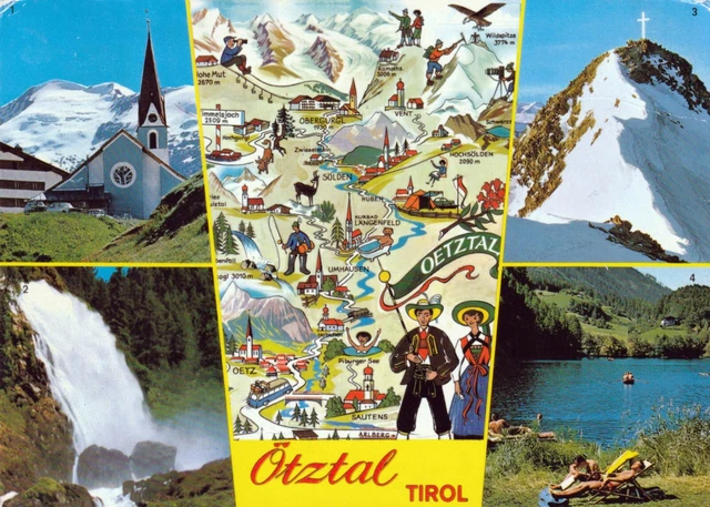 AK MAP, LANDKARTE, Panoramakarte **OETZTAL** EUR 1,00 - PicClick DE