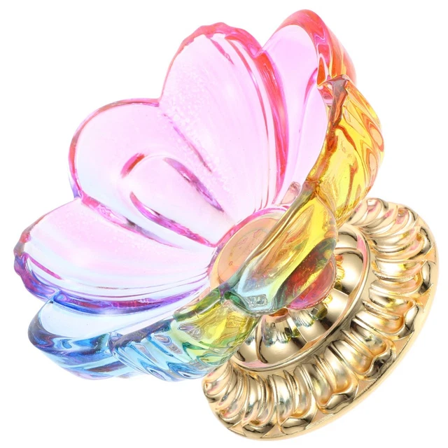 LOTUS FLOWER SERVING Tray Glass Fruit Salad Bowl Bohemia Candy Clear ...