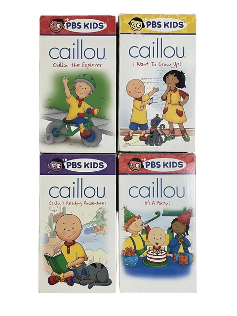 CAILLOU VHS TAPES Lot X 4 PBS Kids EXPLORER GROW UP ADVENTURES PARTY ...