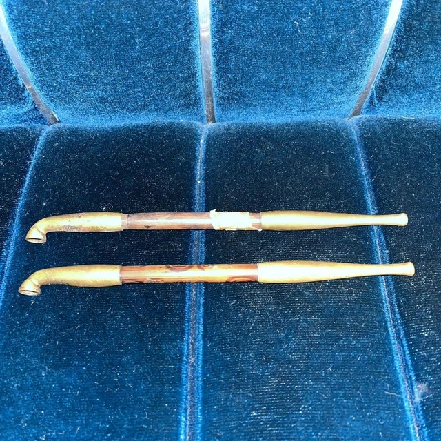 KISERU SMOKE TUBE Japan Antique Smoking pipe samurai tsuba Showa Retro ...