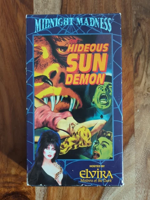ELVIRA MIDNIGHT MADNESS The Hideous Sun Demon VHS 1959 Horror Rare OOP ...