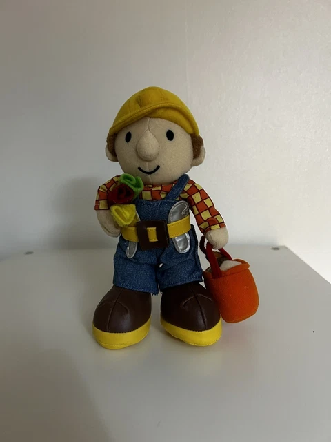 BOB THE BUILDER Plush Beanie Soft Toy 7 Inch Collectable At Work Bucket ...