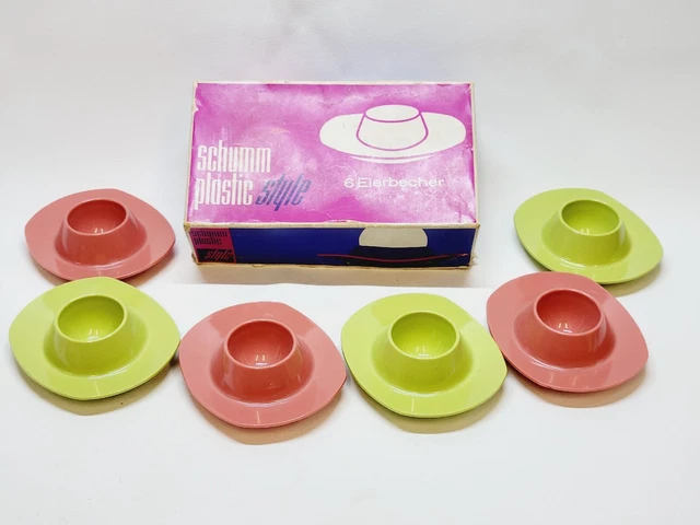 6 COQUETIERS EN plastique vintage années 1960 Schumm Plastic Style neuf ...