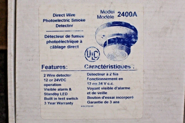 SYSTEM SENSOR 2400A Direct Wire Photoelectric Smoke Detector $59.99 ...