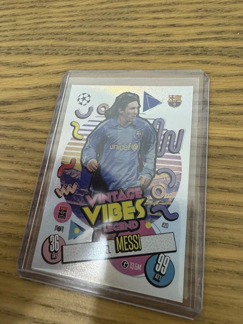 LIONEL MESSI VINTAGE Vibes Legend Match Attax 2024/2025 Barcelona 24/25 ...