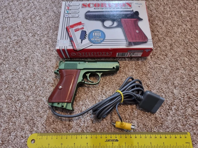 SONY PLAYSTATION 1 PS1 PS2 LIGHT GUN PISTOL Green Game Controller ...