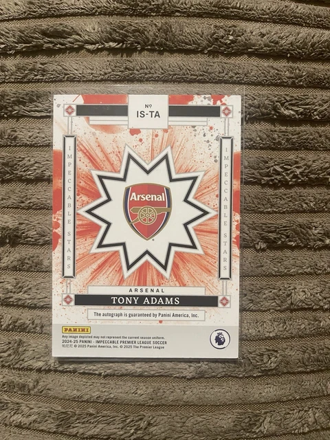 2024-25 PANINI IMPECCABLE Tony Adams Arsenal FC Auto Autograph /99 £78. ...