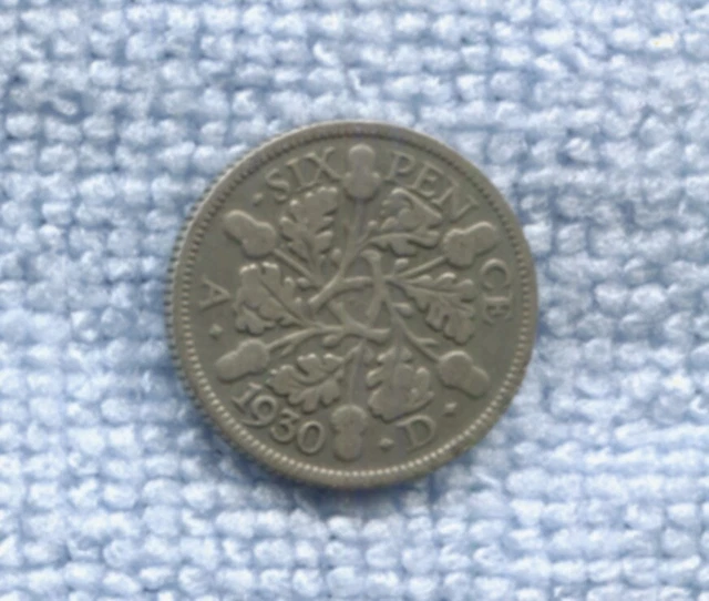 1930 GEORGE V Silver UK Sixpence Six Pence 6d coin G-604 $10.00 ...