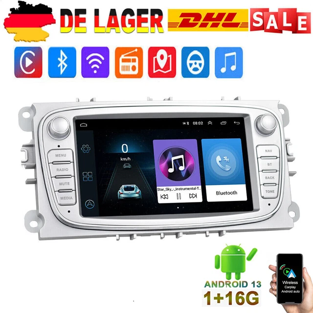 AUTORADIO GPS NAVI per Ford Focus Mondeo S/C-MAX Galaxy Android 13 WIFI ...