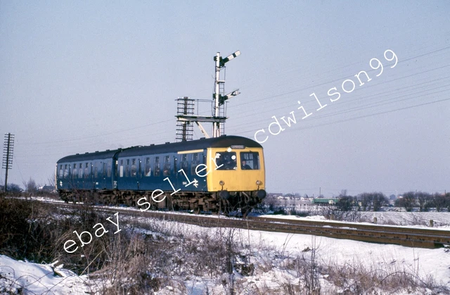 BRITISH RAILWAY SLIDE - BR Class 105 2-Car DMU at March South Junction ...