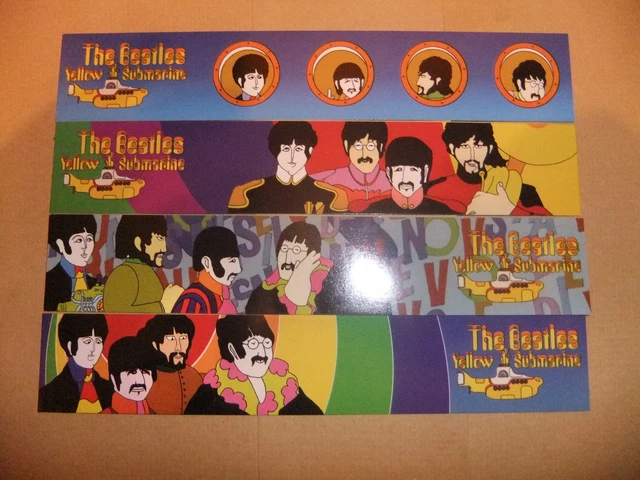 THE BEATLES 4 Yellow Submarine Bookmarks George Harrison Ringo Starr ...