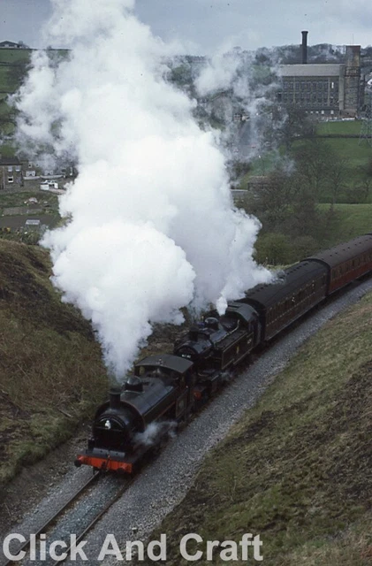35MM SLIDE BR British Railways Steam Train No. 752 & Ivatt Class No ...