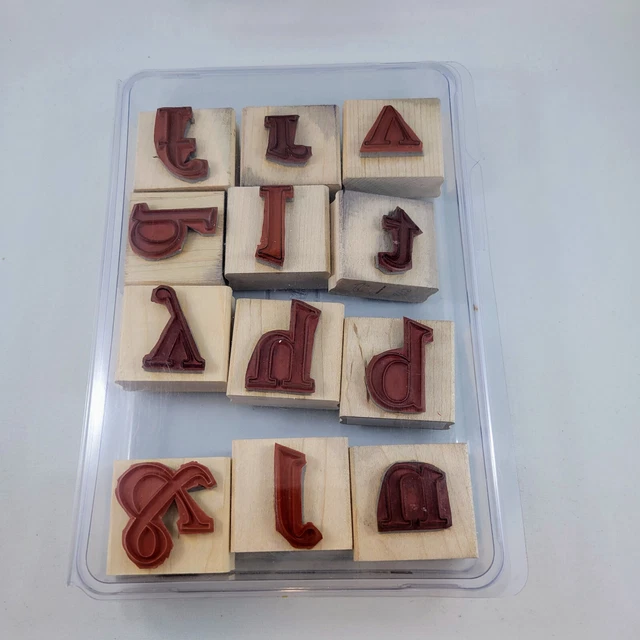 STAMPIN’ UP! JUMBO Outline Alphabet Rubber Stamp Set Wood Mounted ...