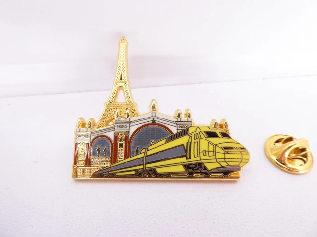 PIN'S PINS PIN Badge SNCF TGV -BALLARD -TOUR EIFFEL -GARE DU NORD -DORE OR FIN 2 EUR 12,90 ...