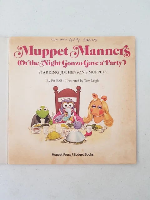 MUPPET PRESS BOOK - Muppet Manners Or The Night Gonzo Gave A Party 1984 ...