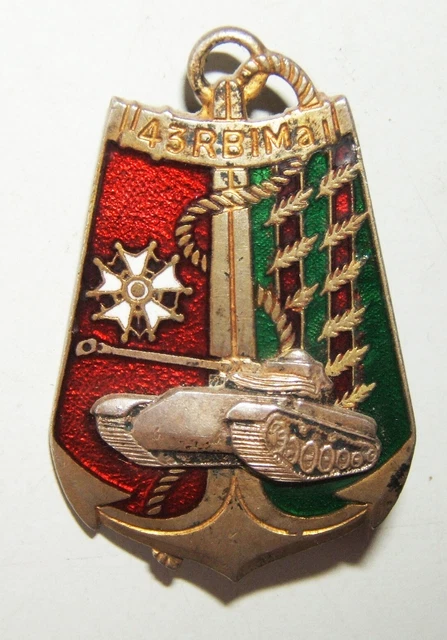 INSIGNE 43° REGIMENT BLINDE D'INFANTERIE DE MARINE - 9 PALMES - Drago EUR 13,00 - PicClick FR