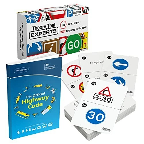 128 ROAD SIGNS Flash Cards | DVSA Driving Theory Test Highway Code ...