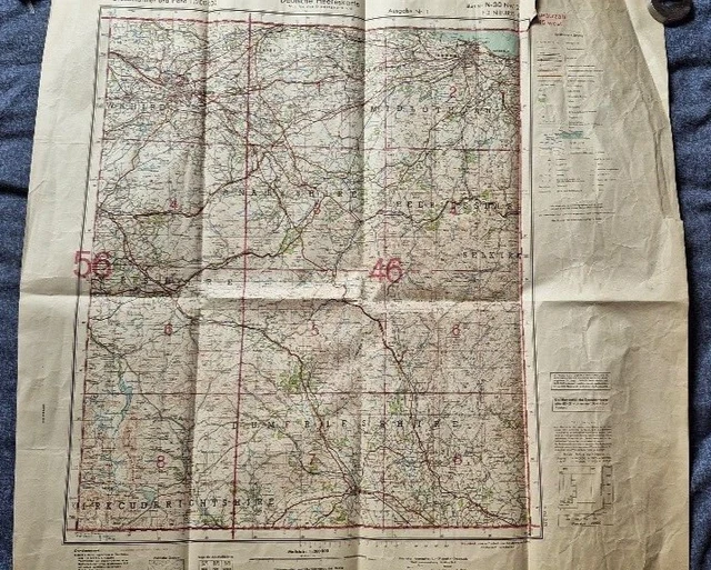 RARE WW2 LUFTWAFFE Map Edinburgh - Battle Of Britain - Blitz - Dated ...