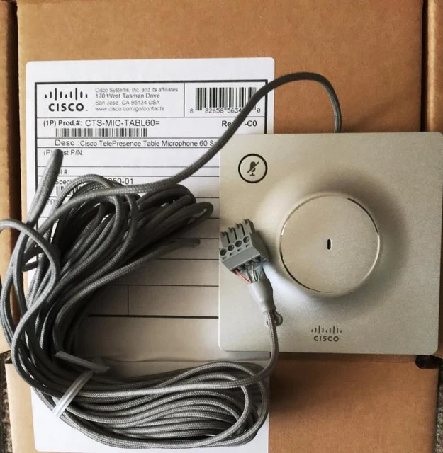 MICROPHONE DE TABLE Cisco TelePresence 60 CTS-MIC-TABL60= MX700 MX800 ...