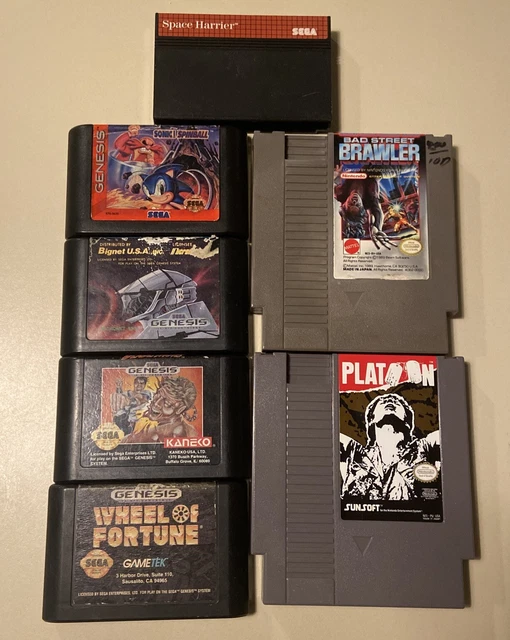 7 GAME LOT NES/Genesis/Master System. Space Harrier-Sonic-platoon-heavy ...