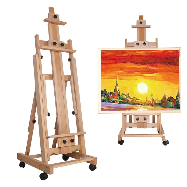 56 TO 91& Adjustable Large Movable Artist Studio Easel Wooden Art Stand ...