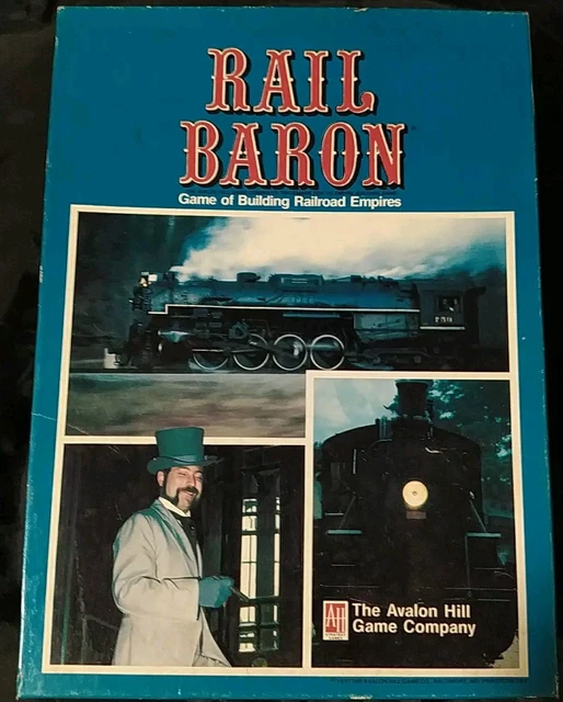 VINTAGE BOARD GAME Rail Baron Avalon Hill 100% Complete Excellent ...
