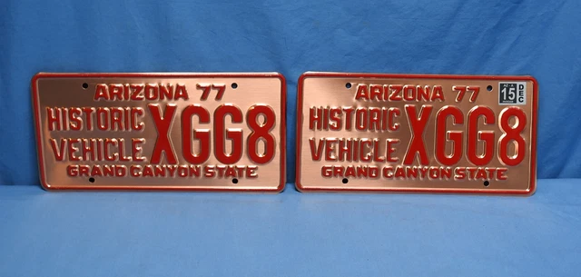 RARE! VINTAGE ORIGINAL NOS 1977 Arizona Copper Historic Vehicle License ...