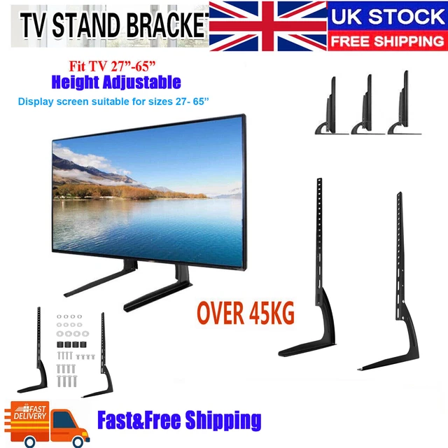 UNIVERSAL TABLE-TOP TV Stand Leg Mount For 27-65" LED LCD Flat Screen ...
