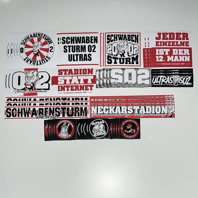 VFB STUTTGART AUFKLEBER/STICKER 53 Set Cannstatter Kurve CC97 S02 ...