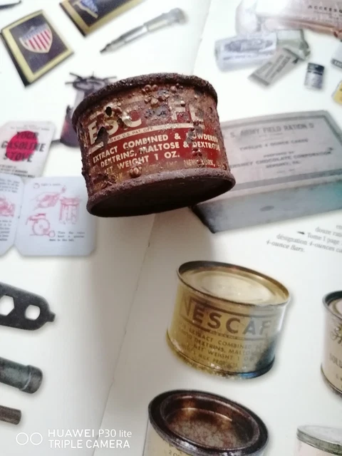 US WW2 BOÎTE Nescafé WWII Ration Gi Américain USA 3945 Dday Para Px EUR ...