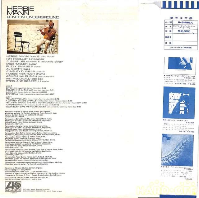 HERBIE MANN LONDON Underground Model Number P 8429A Warner Pioneer £79. ...