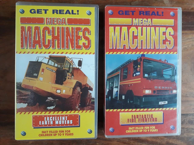 MEGA MACHINES KIDS Club Get Reral! Vhs Video Tapes Earth Movers + Fire ...